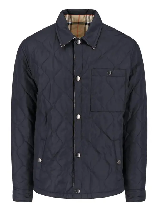 Burberry Quilted Jacket With Classic Collar - Black
