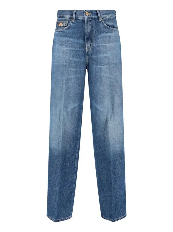 Versace Straight-leg Jeans With Faded Wash - Blue
