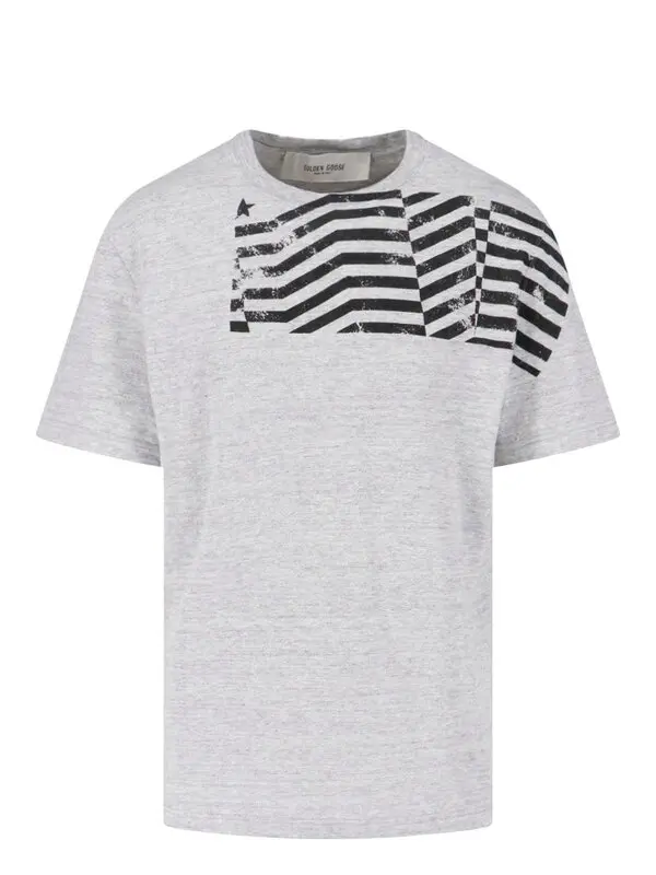 GOLDEN GOOSE Graphic Logo T-shirt - Grey