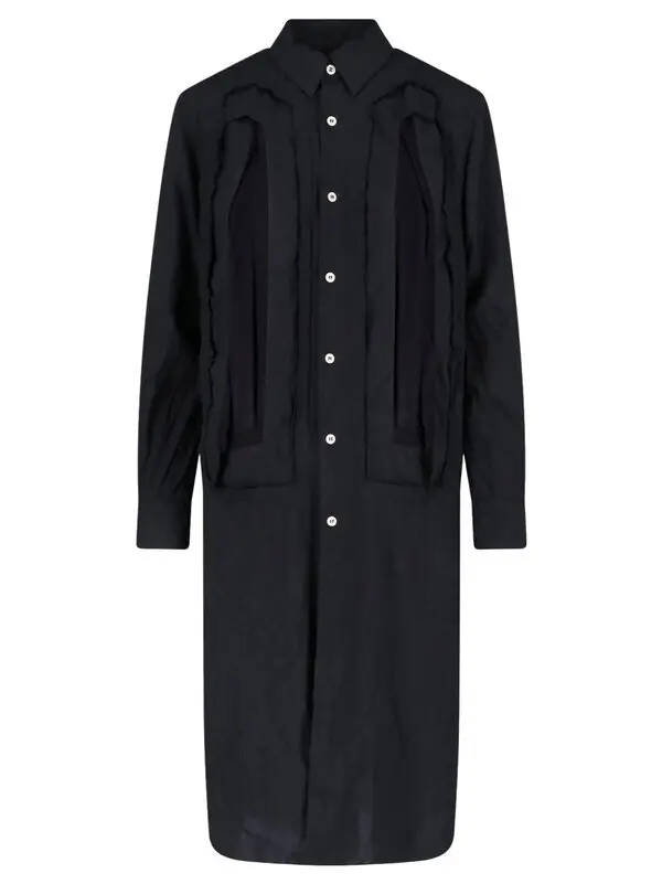 Comme Des Garçons Long Sleeve Shirt Dress - Black