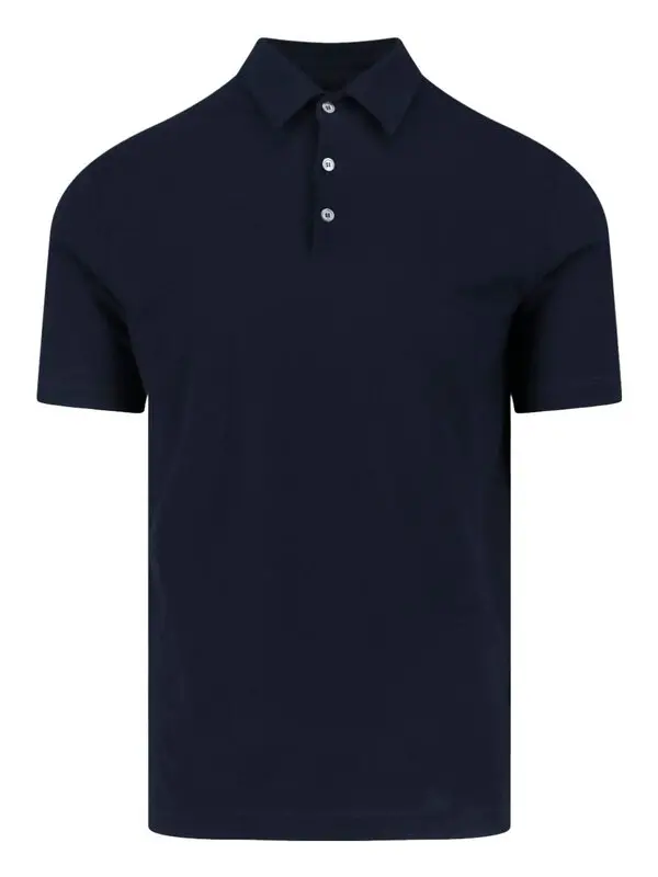 ZANONE 100% Cotton Polo Shirt - Blue