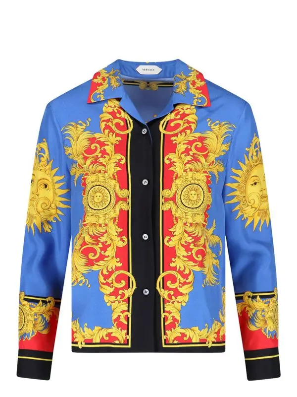 Versace Printed 100% Silk Shirt - Multicolour