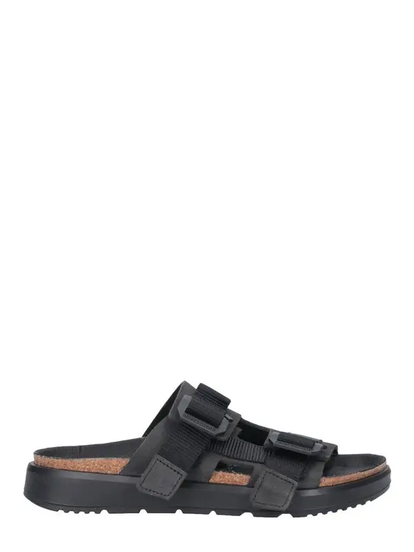 BIRKENSTOCK Nubuck Leather Footbed Sandals For - Black