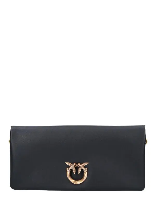 Pinko Quilted Leather Shoulder Bag With Chain Strap - Black