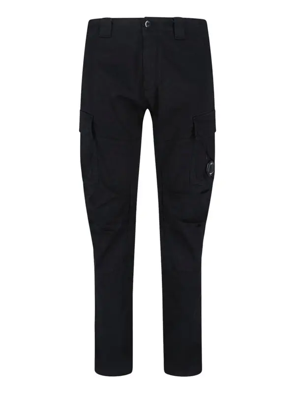 C.P. COMPANY Stretch Cotton Cargo Trousers - Black