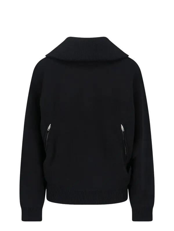 Balenciaga Cotton Sweater With Shawl Collar - Black