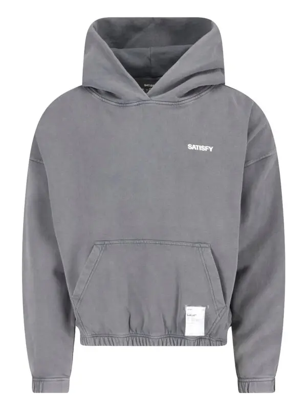Satisfy 100% Cotton Hoodie With Kangaroo Pocket - Grey