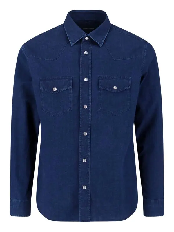 TOM FORD Denim Western Shirt - Blue