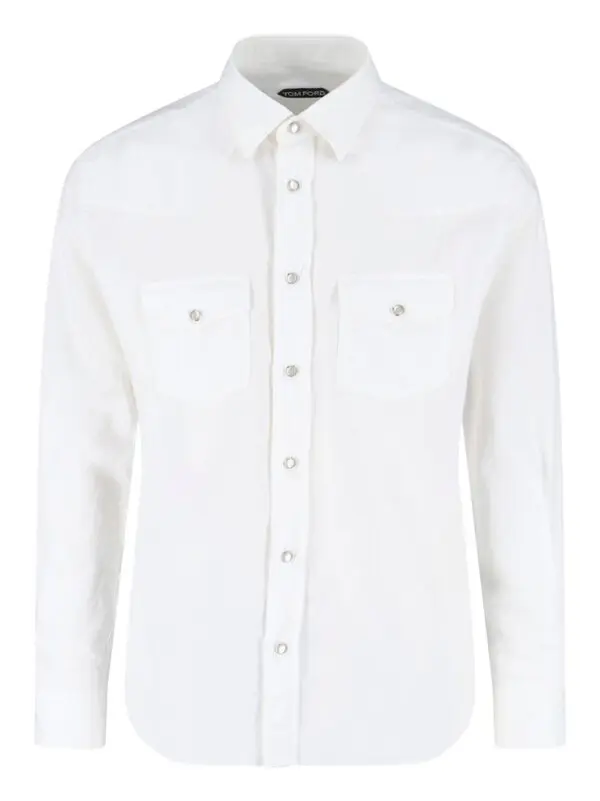TOM FORD Western Snap-front Shirt - White