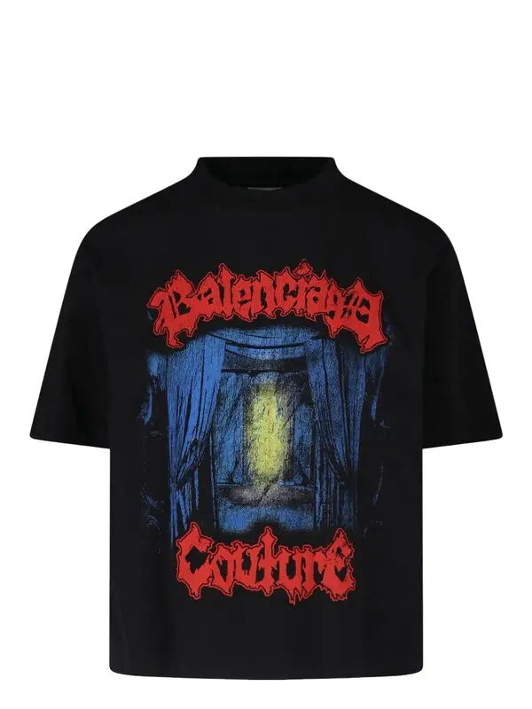 Balenciaga Graphic Print T-shirt - Black