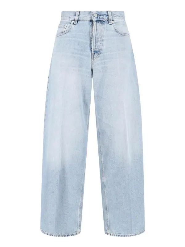 HAIKURE High-rise Wide-leg Denim Pants - Light Blue