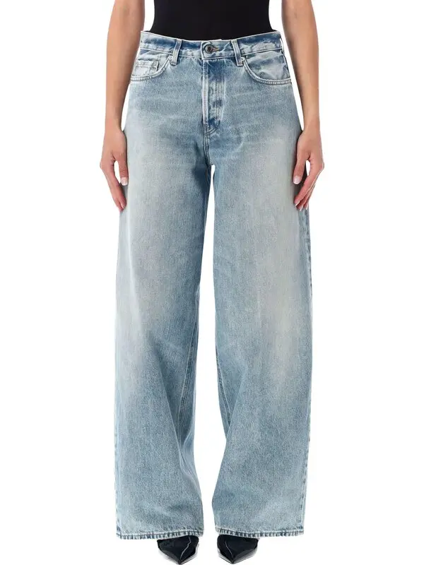 HAIKURE High-rise Wide-leg Denim Pants - Pollock Light Blue
