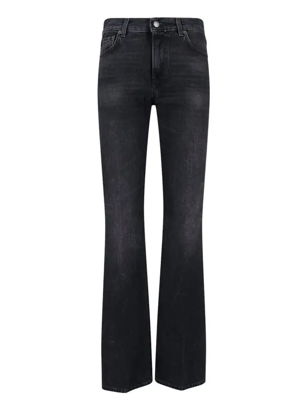 HAIKURE 100% Cotton Flare Jeans - Black