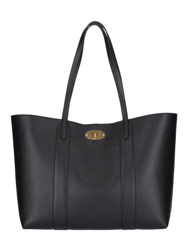 Mulberry Leather Tote Bag - Black