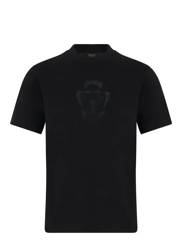 Gucci Mixed Cotton Regular-fit Logo T-shirt - Black