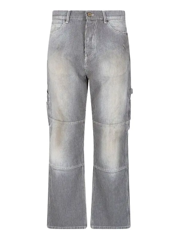 CULTURA Striped Denim Jeans - Blue