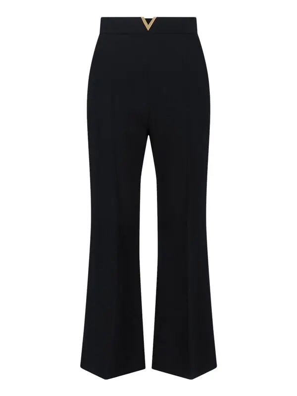 Valentino Garavani 100% Virgin Wool Trousers - Black