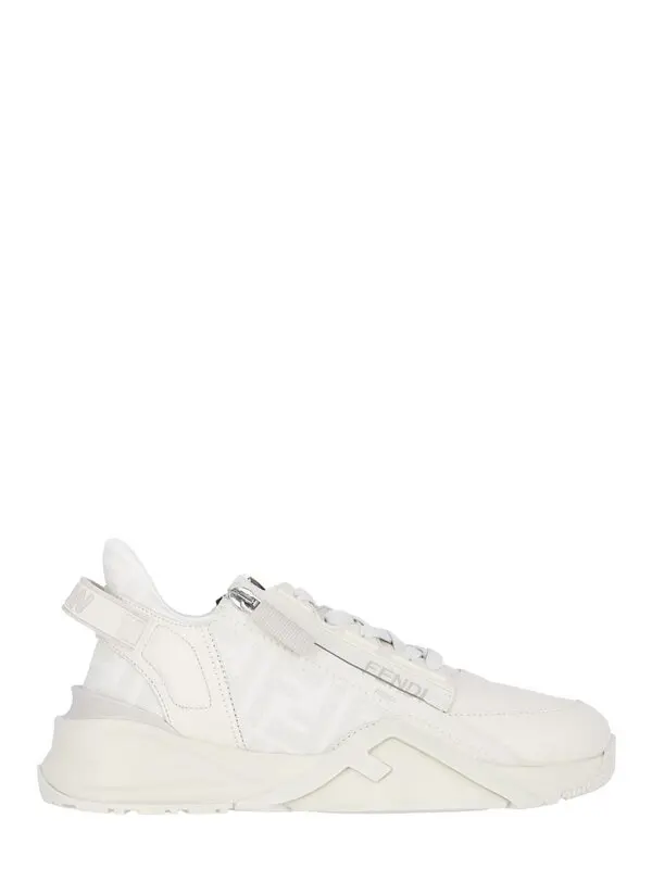 Fendi Calf Leather Sneakers With Resin Accents - White