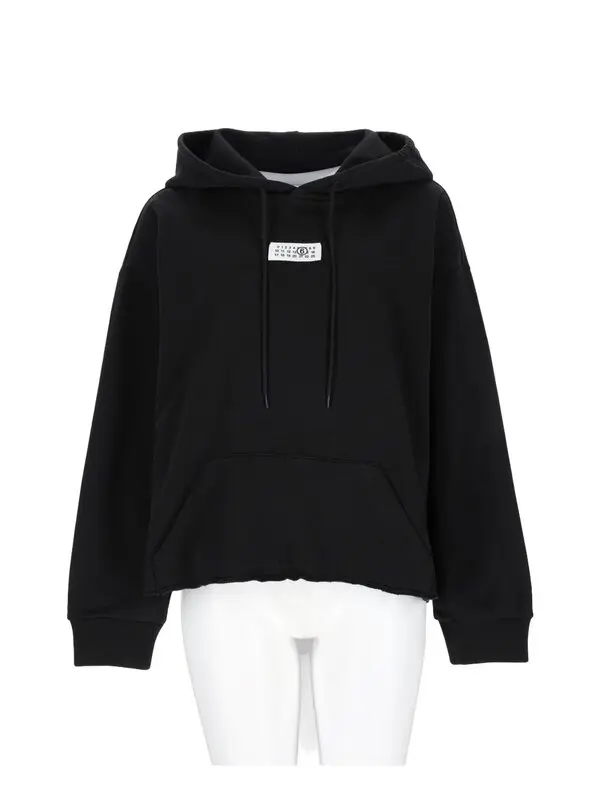 MAISON MARGIELA Cotton Logo Patch Hoodie - Black