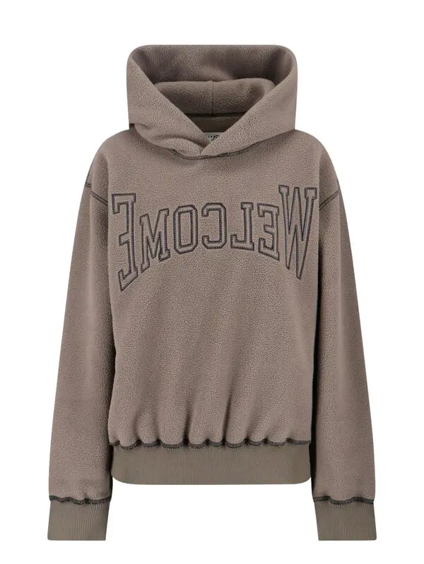 MAISON MARGIELA Logo Fleece Hoodie - Beige