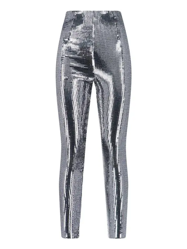 MAISON MARGIELA Metallic-thread Stretch Trousers - Silver
