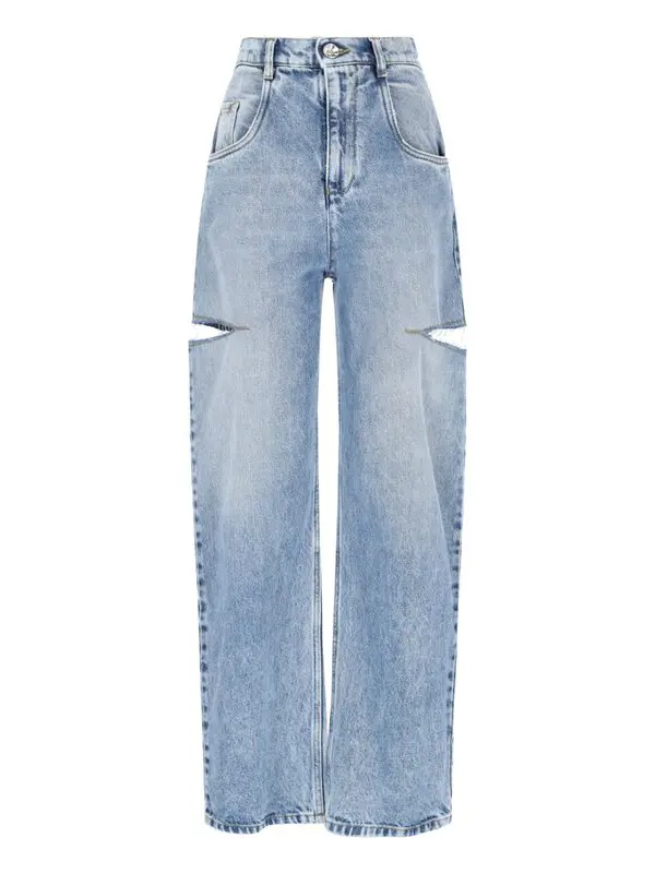 MAISON MARGIELA High-waist Wide-leg Cutout Jeans - Blue