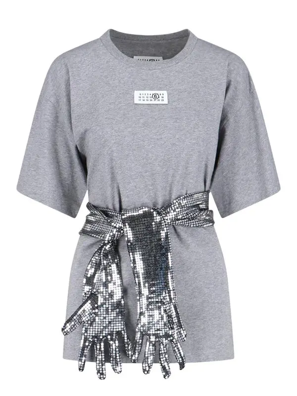 MAISON MARGIELA Metallic-trim Cotton Jersey T-shirt - Grey