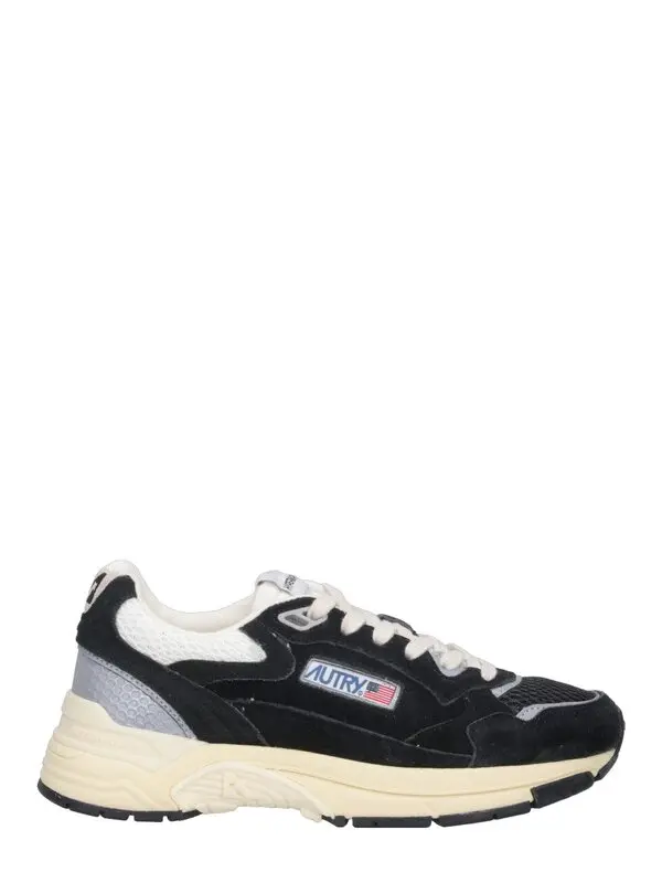 AUTRY Leather Low-top Sneakers With Mesh Lining - Black