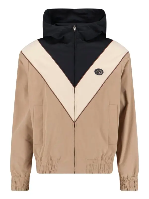Valentino Garavani Zip Up Textured Jacket - Beige