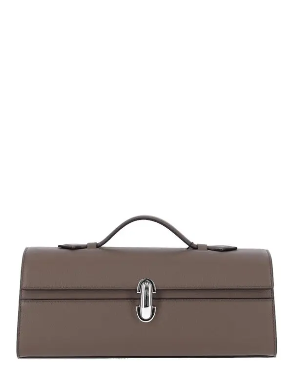 Savette Structured Top Handle Satchel Bag - Taupe