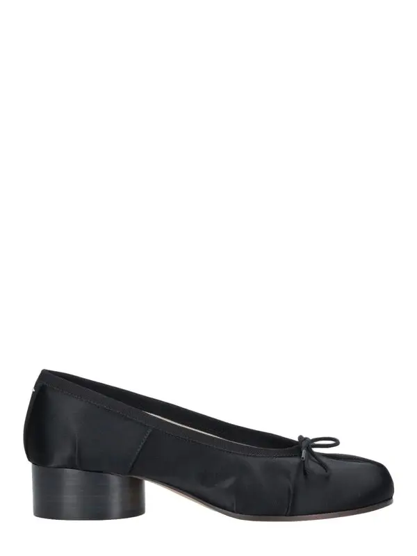 MAISON MARGIELA Cotton-blend And Leather Ballerina Shoes - Black