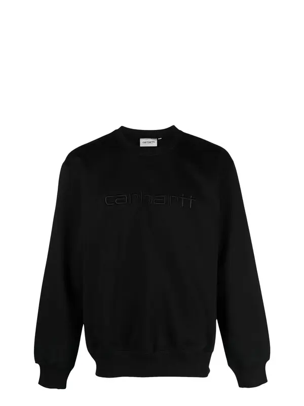 Carhartt Work In Progress Workwear-inspired Cotton Blend Crewneck Sweater - Black
