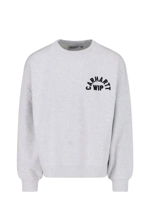 Carhartt Work In Progress Workwear-inspired Cotton Blend Crewneck Sweater - Grey