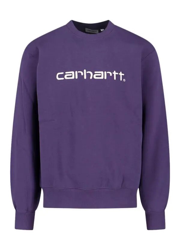 Carhartt Work In Progress Workwear-inspired Cotton Blend Crewneck Sweater - Violet