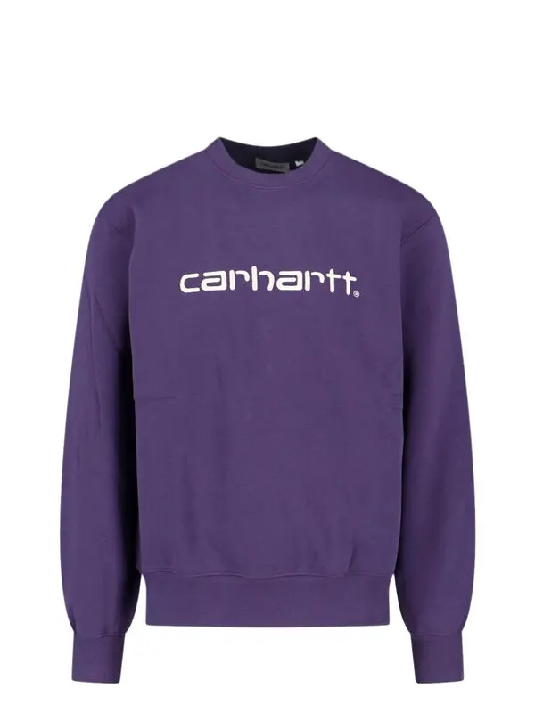 Carhartt Work In Progress Workwear-inspired Cotton Blend Crewneck Sweater - Violet