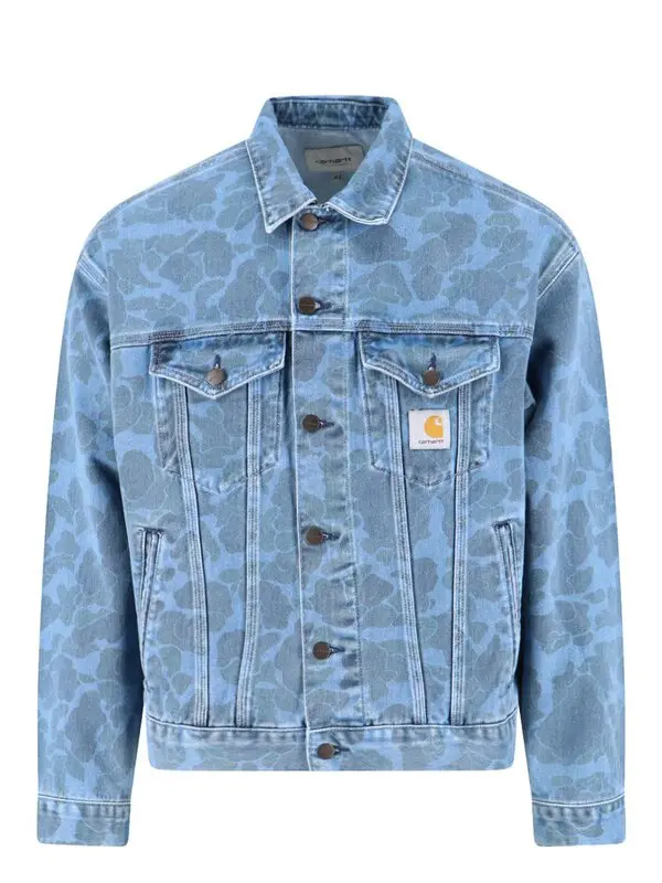 Carhartt Work In Progress Printed Denim Trucker Jacket - Blue