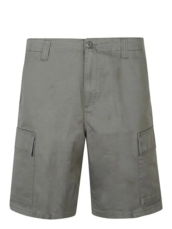 Carhartt Work In Progress Cotton Bermuda Shorts With Logo Patch - Green