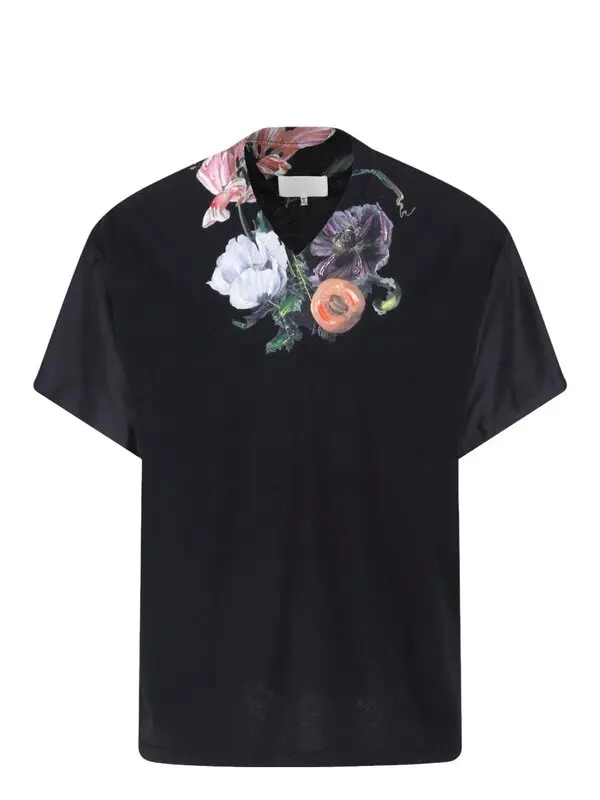 MAISON MARGIELA Cotton & Silk T-shirt For - Black