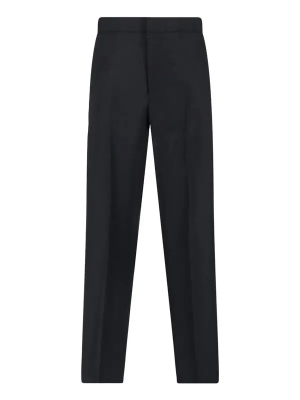MAISON MARGIELA Tailored Wool Trousers With Silk Trim - Black