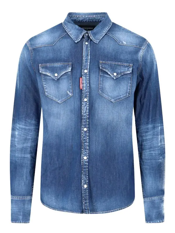 Dsquared2 Denim Western Shirt - Blue