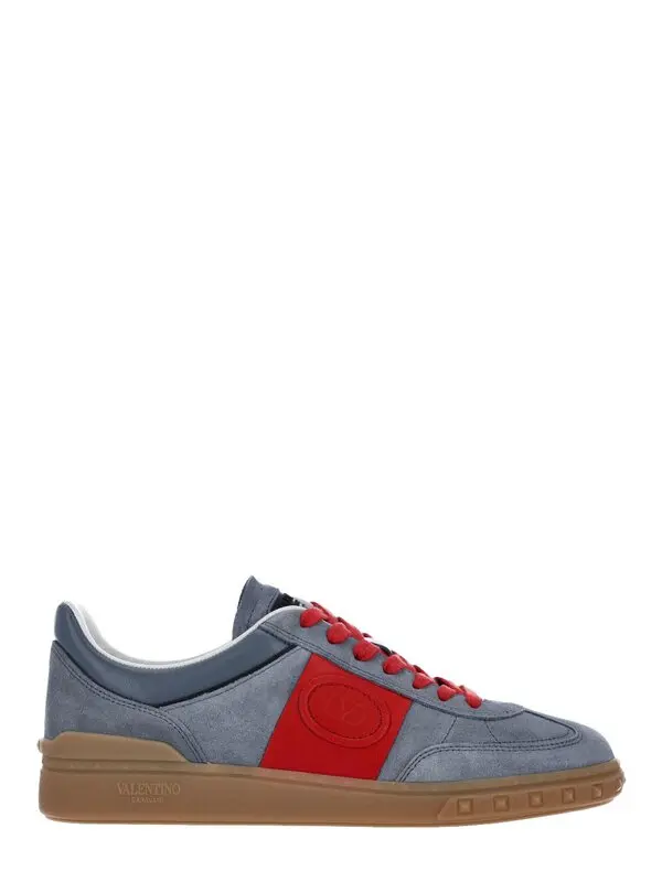 Valentino Garavani Leather Lace-up Sneakers - Blue