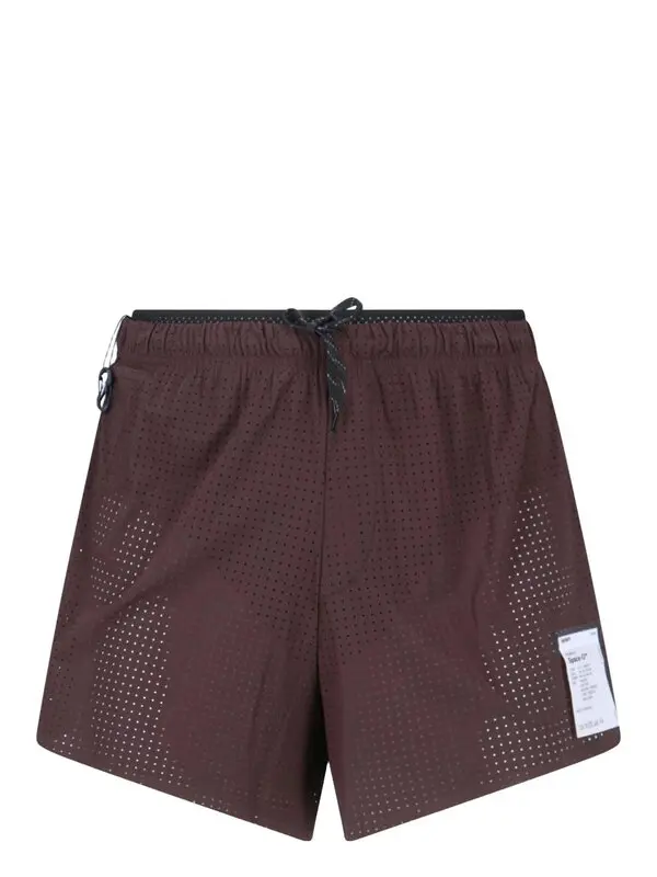 Satisfy Stretch Polyamide Perforated Shorts - Brown