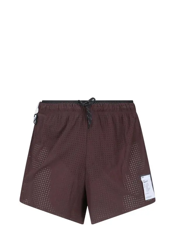 Satisfy Stretch Polyamide Perforated Shorts - Brown
