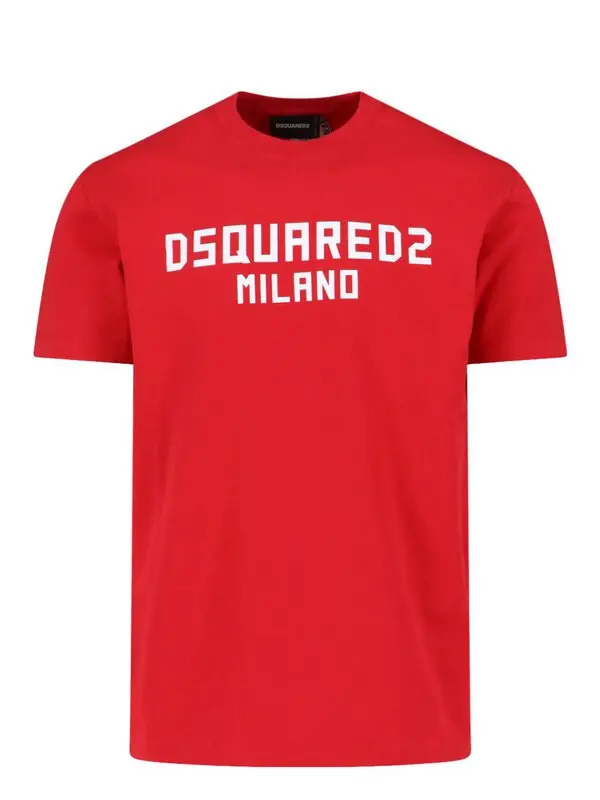 Dsquared2 Logo Print Crewneck T-shirt - Red