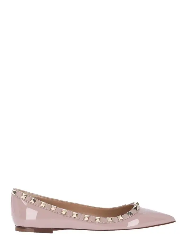 Valentino Garavani Studded Pointed-toe Ballet Flat - Pink