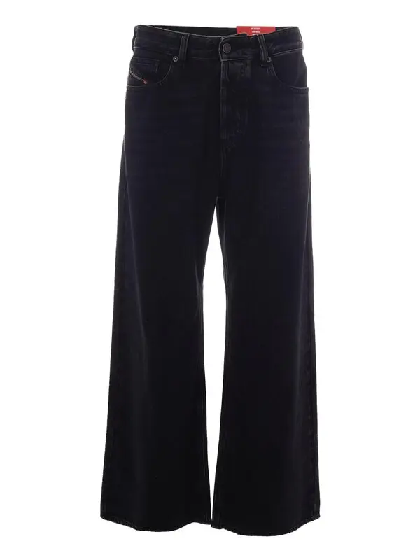 DIESEL® High-rise Wide-leg Jeans - Black/denim