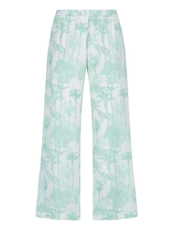 MC2 SAINT BARTH Printed Wide Leg Trousers - Green