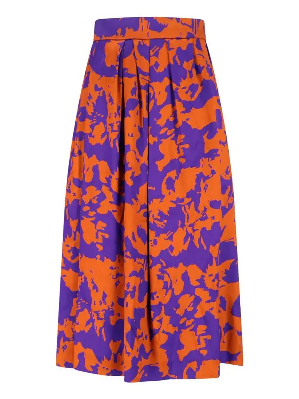 Dries Van Noten Bright 100% Viscose Midi Skirt - Orange