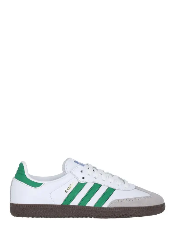 Adidas 100% Leather Lace-up Sneakers - White