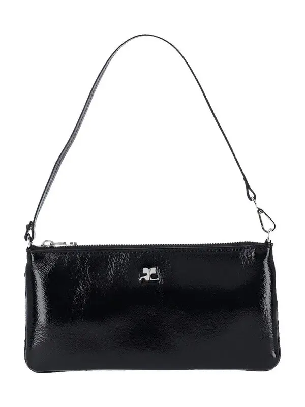 COURREGES Patent Leather Shoulder Bag - Black